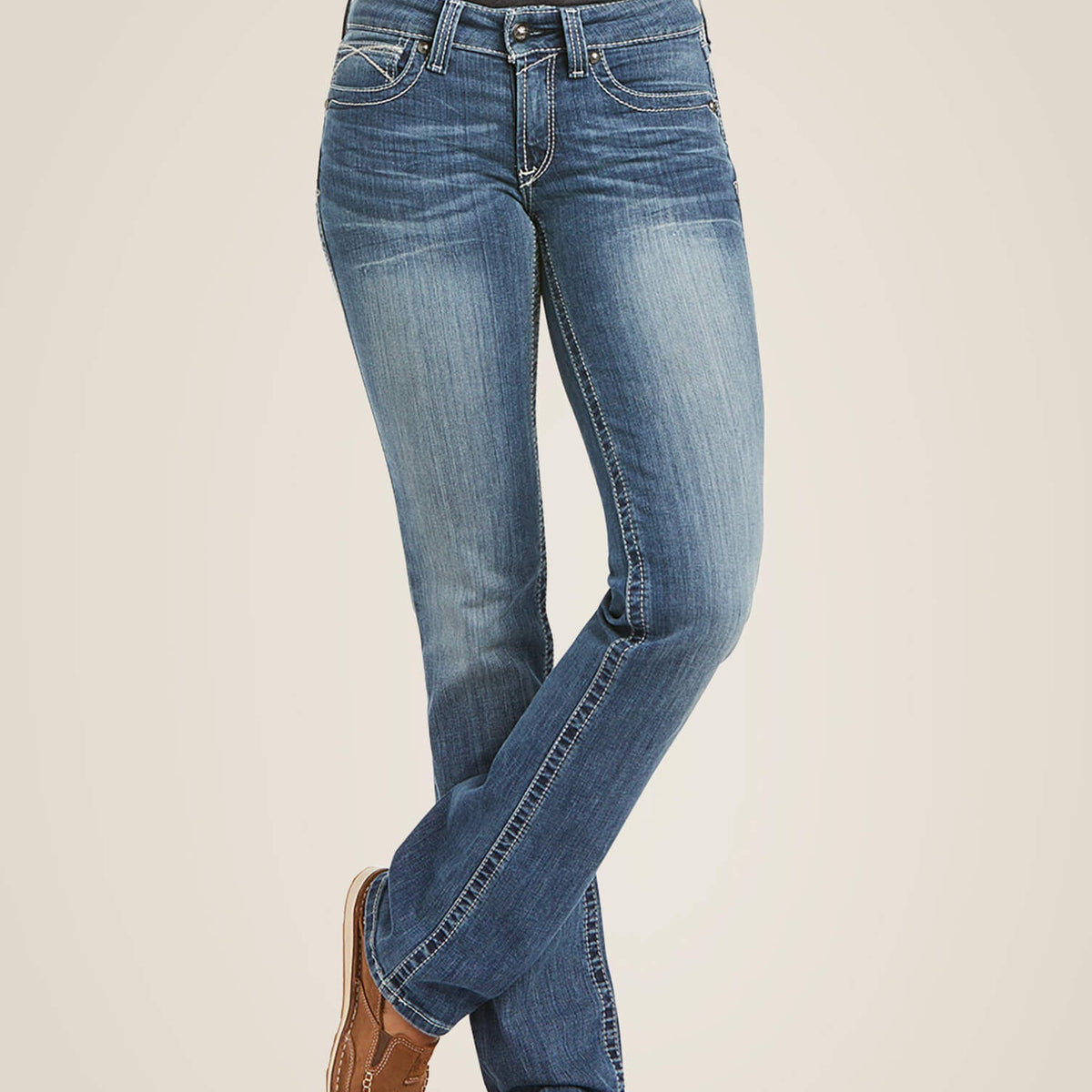 ARIAT R.E.A.L Mid Rise Icon Stackable Straight Leg Jeans - Women's - R ...