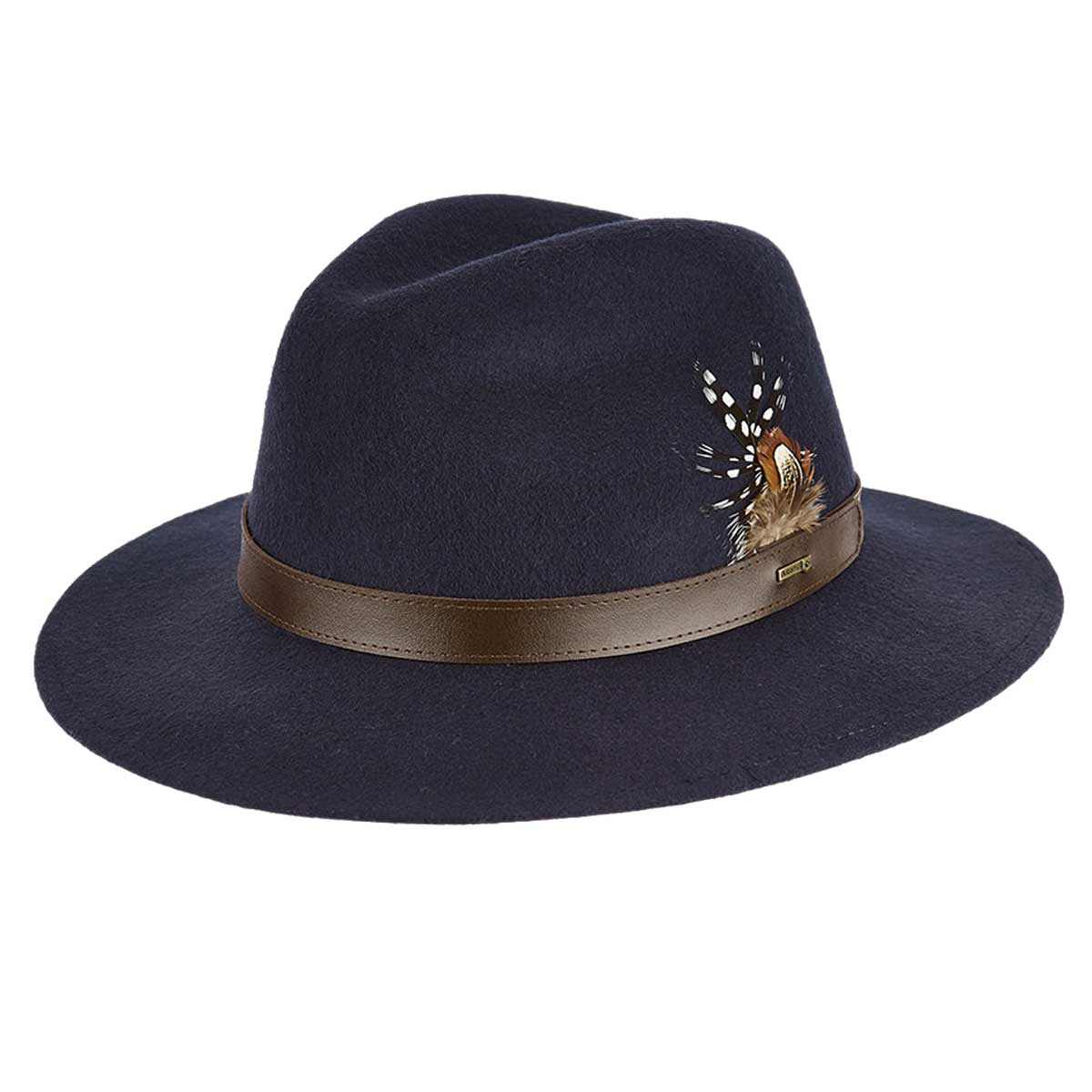 DUBARRY Gallagher Feather Trimmed Felt Fedora Hat - Navy – A Farley ...