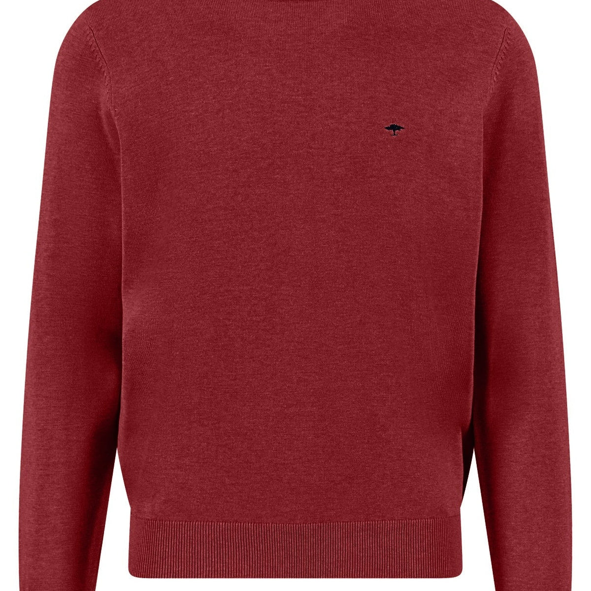 FYNCH HATTON Crew Neck Sweater - Men's Fine Knit – Garnet Red – A ...