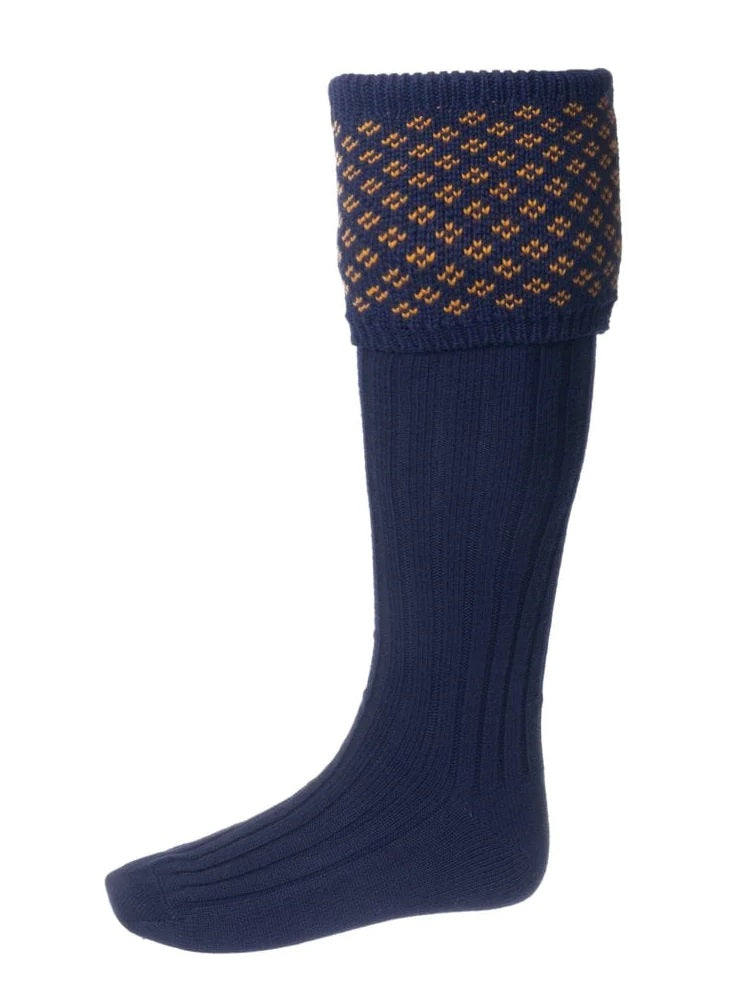 HOUSE OF CHEVIOT Boughton Shooting Socks - Mens - Navy – A Farley ...