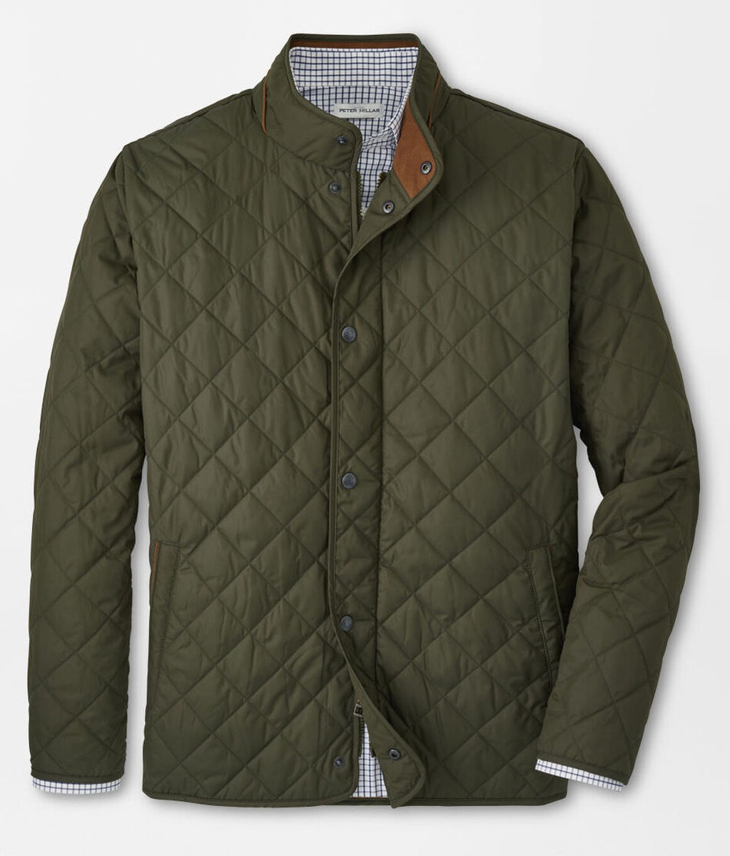 PETER MILLAR Suffolk Quilted Coat - Men's Classic Fit - Dark Olive – A ...