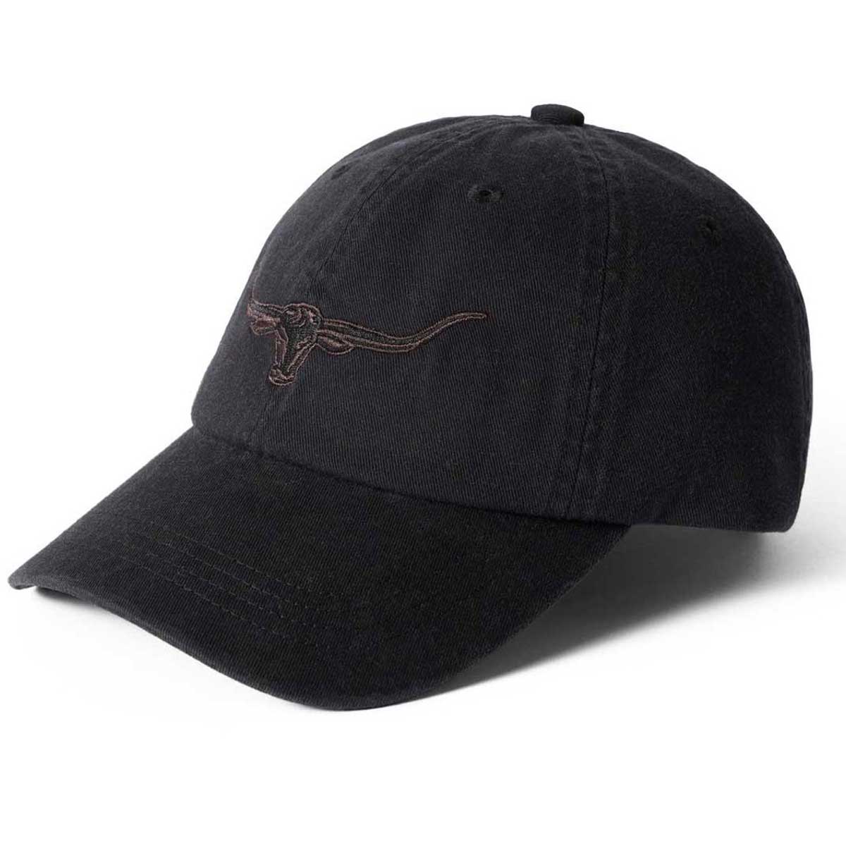 RM WILLIAMS Longhorn Twill Cap - Steers Head Logo - Black Wash – A ...