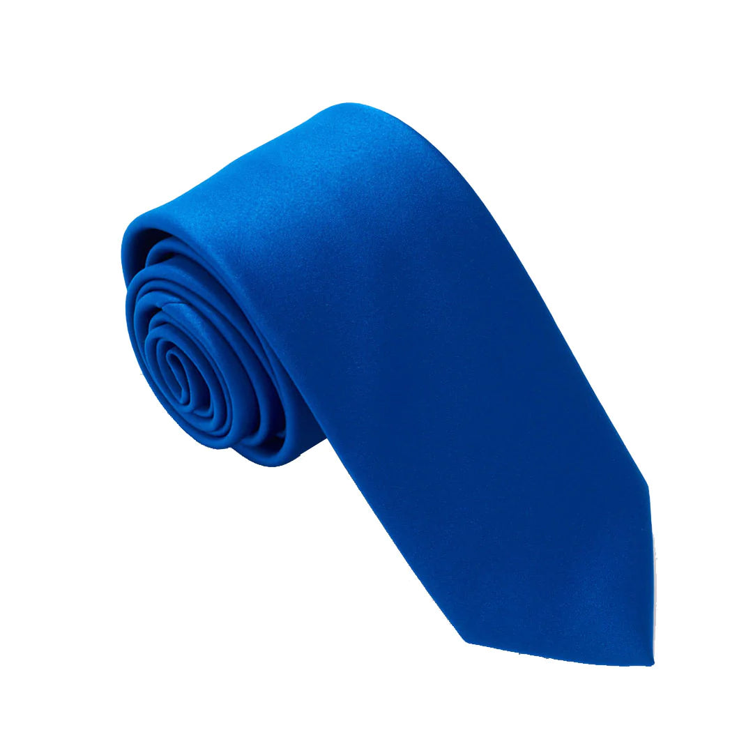 VAN BUCK Satin Wedding Tie & Pocket Square - Royal Blue – A Farley ...